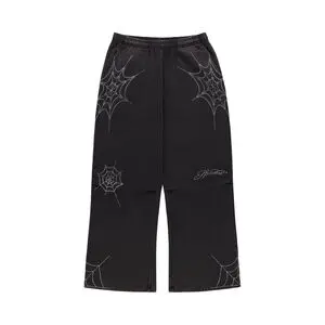SP5DER Rhinestone Web Sweatpant - Black