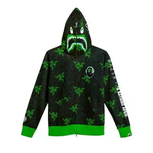 A BATHING APE X Razer Neon Camo Shark Zip-up Hoodie - Black