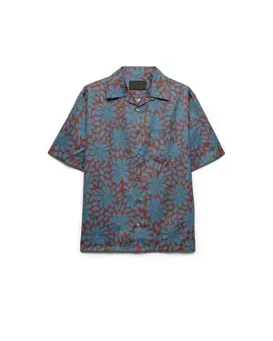 Prada Short-seeved Cotton Bend Shirt - Red