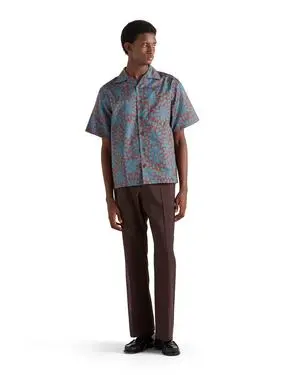 Prada Short-seeved Cotton Bend Shirt - Red