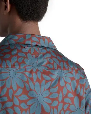 Prada Short-seeved Cotton Bend Shirt - Red