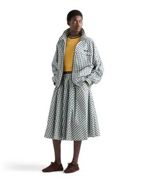 Prada Checked Chambray Skirt - Neutral