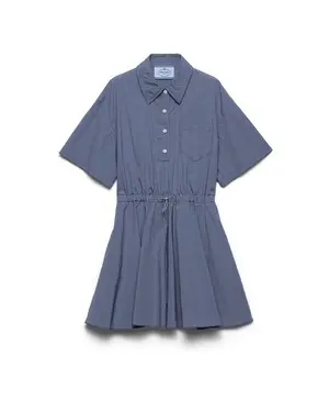 Prada Short-sleeved Technical Pongé Shirt Dress