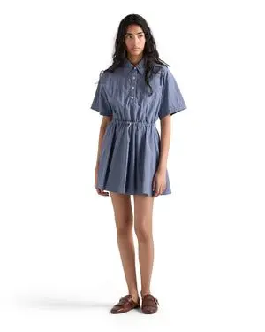 Prada Short-sleeved Technical Pongé Shirt Dress