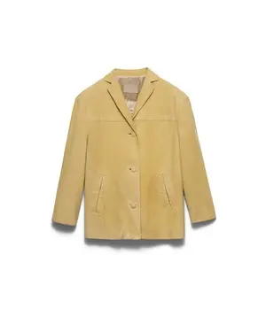 Prada Suede Caban Jacket - Yellow