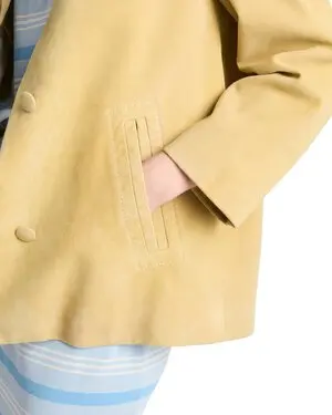 Prada Suede Caban Jacket - Yellow