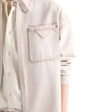 Prada Bull Denim Zipper Shirt