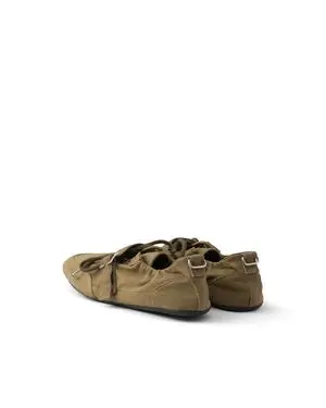 Prada Collapse Canvas Sneakers With Buckled Strap