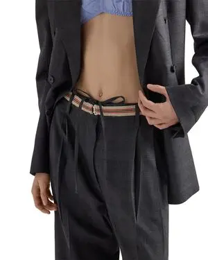 Prada Checked Wool Pants - Grey