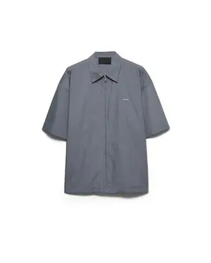 Prada Short-sleeved Technical Cotton Shirt - Grey