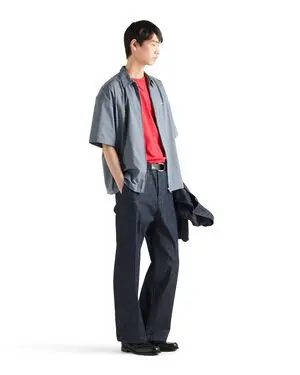 Prada Short-sleeved Technical Cotton Shirt - Grey