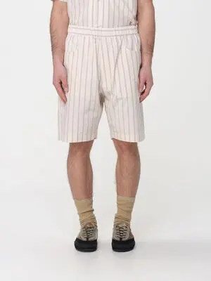 RANRA Striped Cotton Chino Shorts - White
