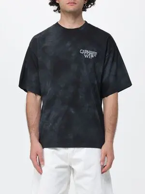 Carhartt Work In Progress Cotton Crew Neck T-shirt With Print - Grey