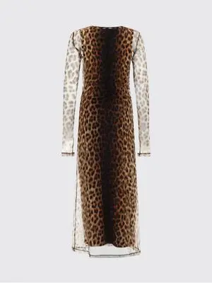 Sportmax Esordio Leopard Print Jersey Midi Dress - Beige