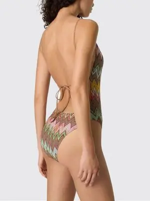 Missoni One Piece Swimsuit With Metallic Chevron Print