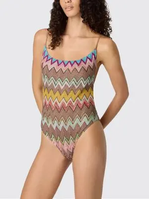 Missoni One Piece Swimsuit With Metallic Chevron Print