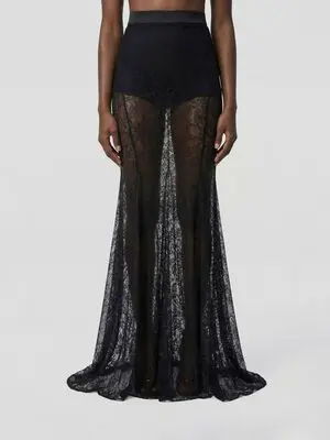 Elisabetta Franchi Long Lace Skirt - Black