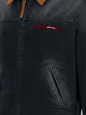 Marni Denim Jacket With Suede Collar - Black