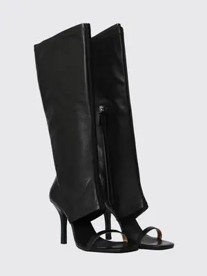 Patrizia Pepe Leather Zip Up High Heel Boots - Black