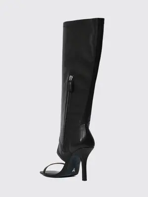 Patrizia Pepe Leather Zip Up High Heel Boots - Black