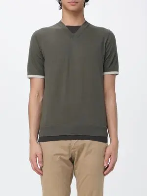 PAOLO PECORA V-neck Short Sleeve Sweater - Green