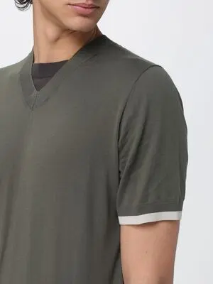 PAOLO PECORA V-neck Short Sleeve Sweater - Green
