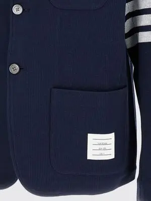 Thom Browne Cotton Single-breasted Blazer With 4-bar Stripe - Blue