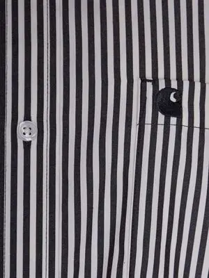 Carhartt Work In Progress Cotton Button-up Shirt With Embroidered Logo Pocket - Striped
