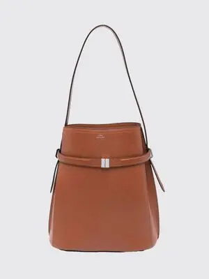 TOTEME Grained Leather Bucket Bag - Earth