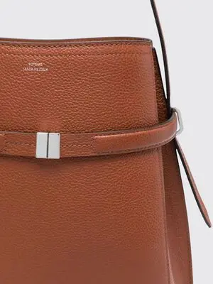 TOTEME Grained Leather Bucket Bag - Earth
