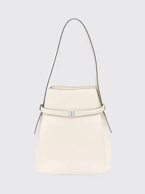 TOTEME Grained Leather Bucket Bag - White