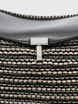 TOTEME Woven Leather T-lock Bag - Black