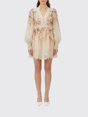 Zimmermann Floral Print Linen And Silk Mini Dress
