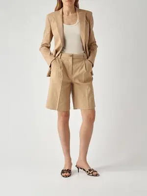 Pinko Single-breasted Linen Blend Blazer - Beige