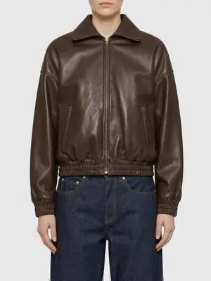 Acne Studios Leather Bomber Jacket - Brown