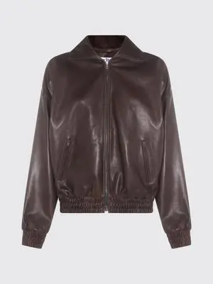 Acne Studios Leather Bomber Jacket - Brown