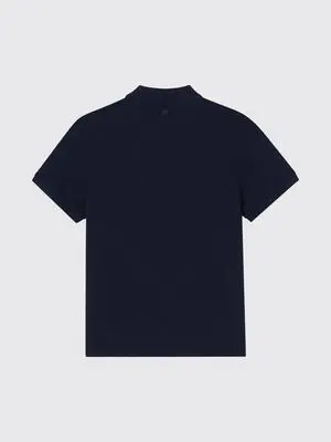 AMI Paris Short-sleeved Polo Shirt In Organic Cotton With Embroidered Logo - Blue
