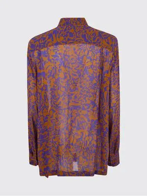 Dries Van Noten Abstract Print Viscose Shirt - Yellow