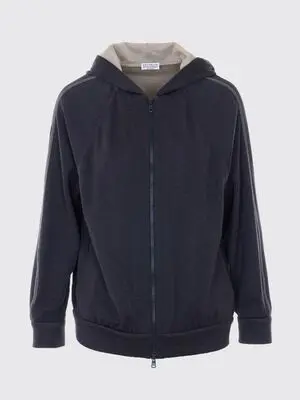 Brunello Cucinelli Zip-up Cotton Blend Hoodie