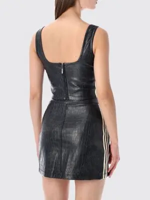 ADIDAS ORIGINALS Croc Print Synthetic Leather Top - Black