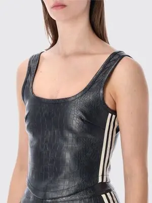 ADIDAS ORIGINALS Croc Print Synthetic Leather Top - Black