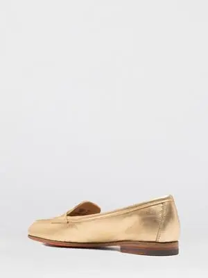 Santoni Laminated Leather Loafers - Silver