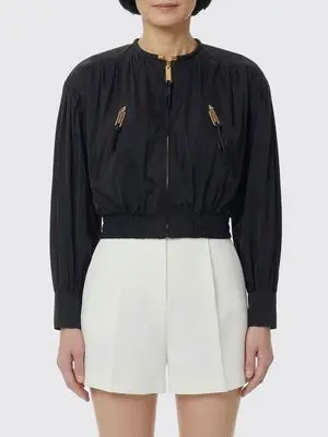 Elisabetta Franchi Technical Fabric Bomber Jacket - Black