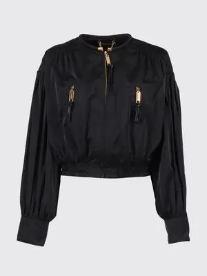 Elisabetta Franchi Technical Fabric Bomber Jacket - Black