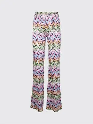 Missoni Flared Jersey Trousers With Zig-zag Motif