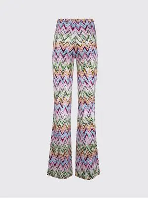 Missoni Flared Jersey Trousers With Zig-zag Motif