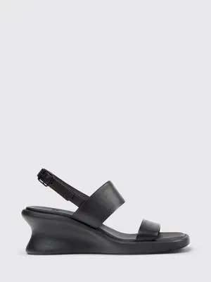 Camper Louise Leather Wedge Sandal - Black