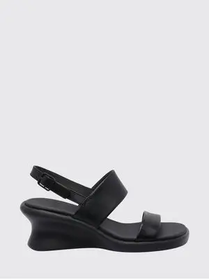Camper Louise Leather Wedge Sandal - Black