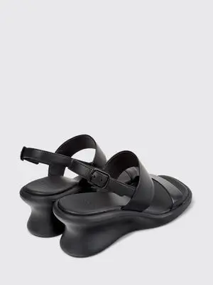 Camper Louise Leather Wedge Sandal - Black