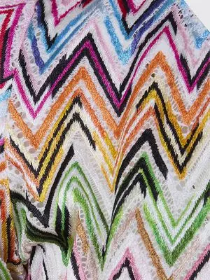 Missoni Cropped Viscose Top With Zig-zag Motif - Multicolor